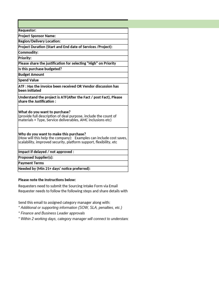 Sourcing Intake Form - CHRO Conclave | PDF | Business
