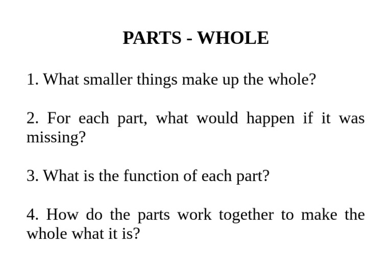 Mind Map - Parts Whole | PDF