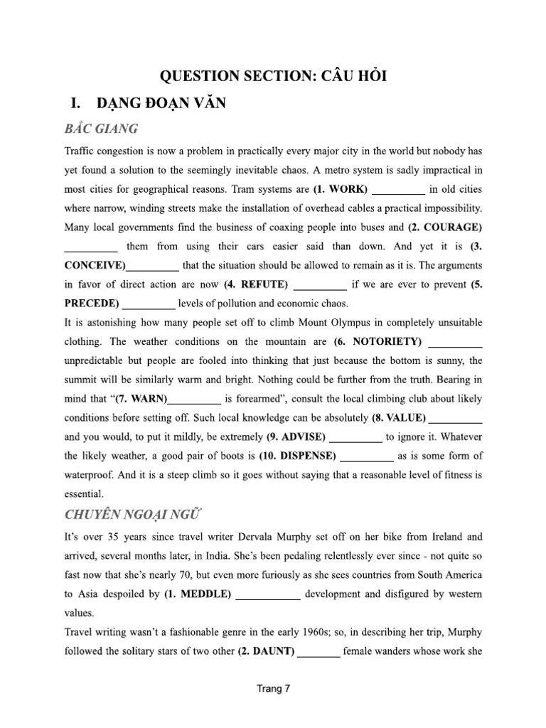 WordForm Practice Test 01 For NEC Foundation | PDF