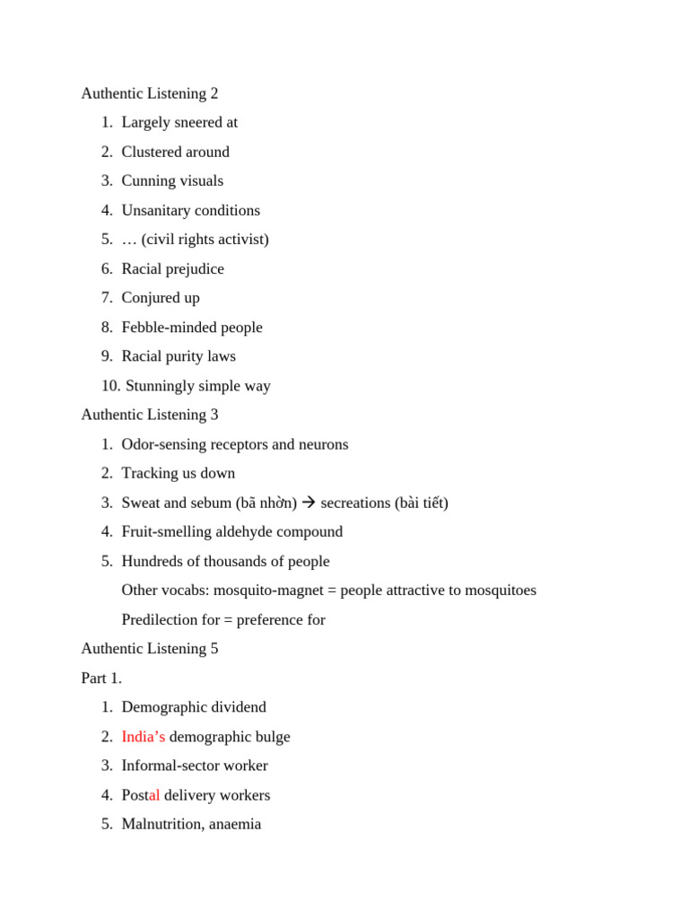 Authentic Listening Ans | PDF