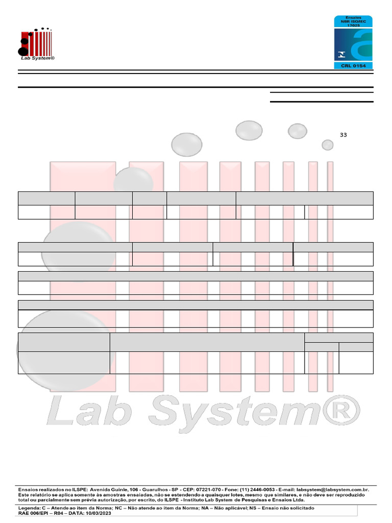LabSystem - Laudo Manga Isolante - Classe 0 - PROTS | PDF