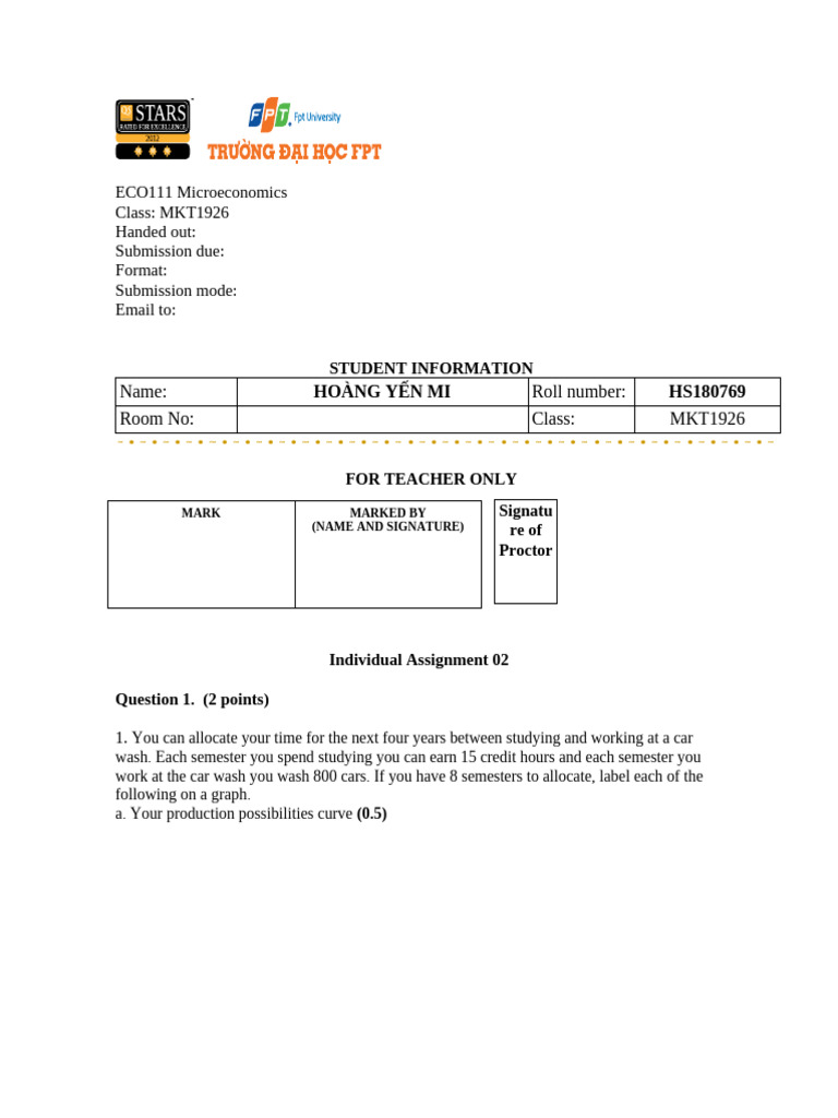 ECON111 - Individual Assignment 02 | PDF | Elasticity (Economics ...