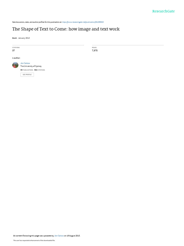 The Shape of Text To Come - How Image and Text Work | PDF | Perception ...