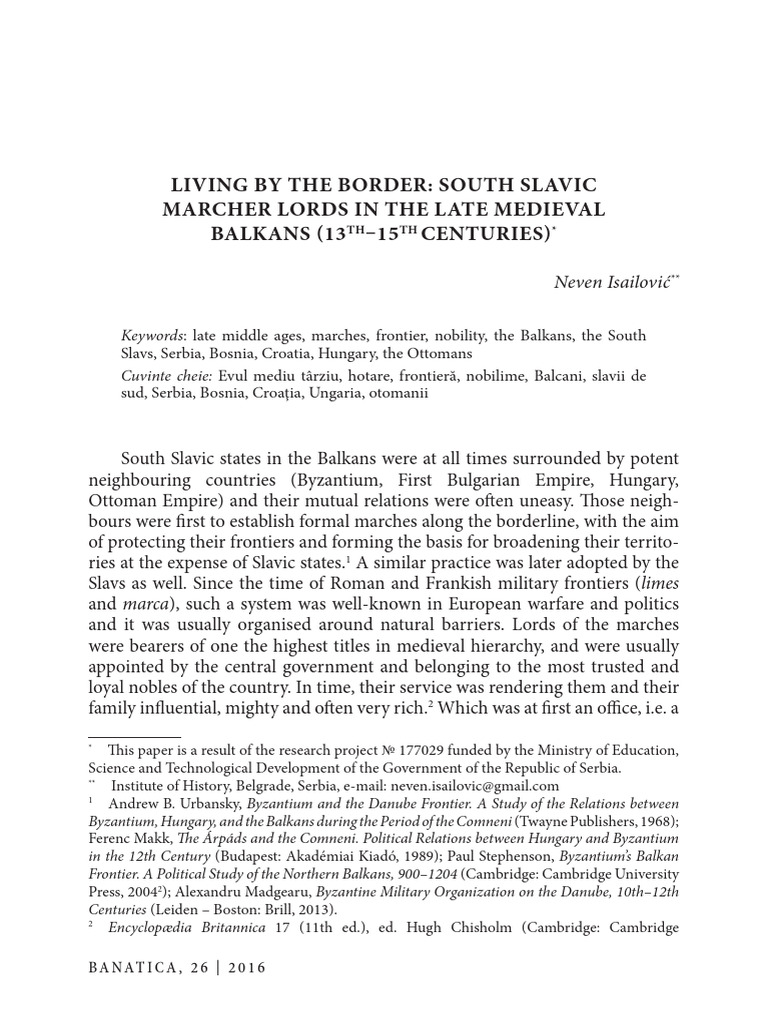 South Slavic Marcher Lords in Balkans | PDF