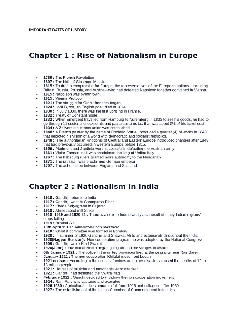 Key Historical Dates Overview | PDF | Mahatma Gandhi