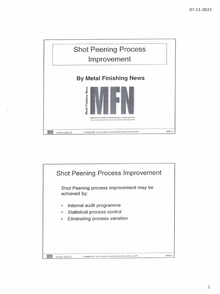 4- Shot Peening Process Improvement | PDF