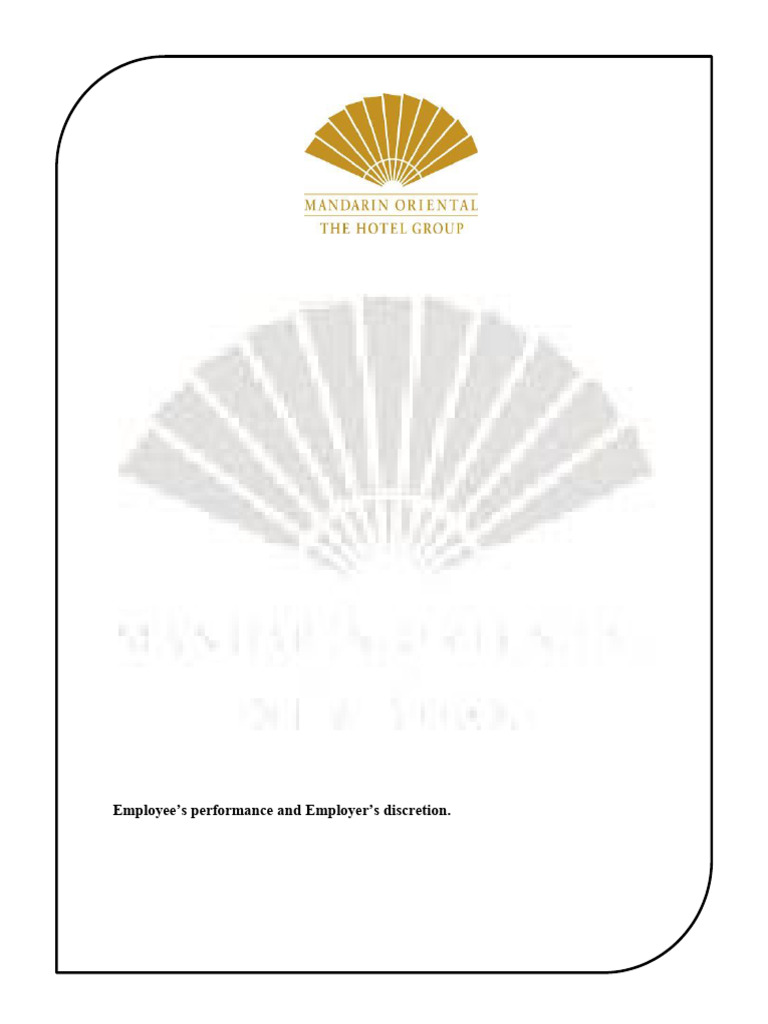 Mandarin Oriental Hotel Contract of Agreement | PDF | Employment | Salary