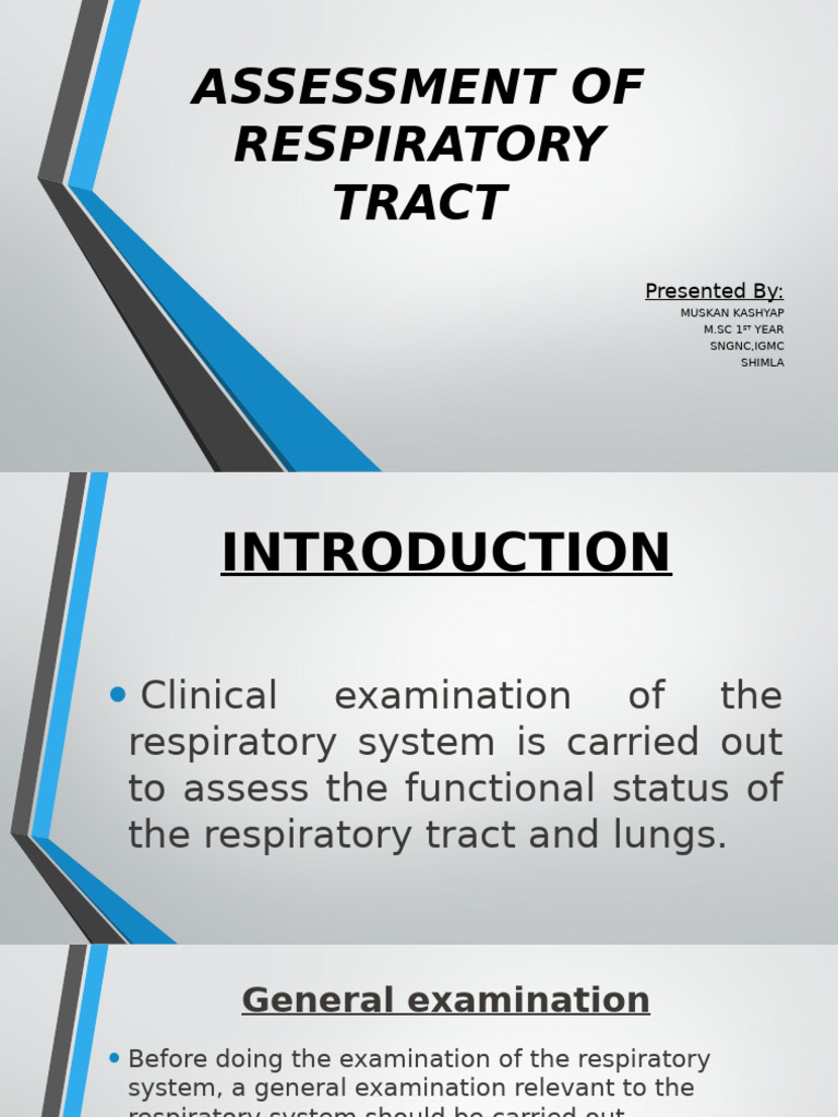 ASSESSMENT OF RESPIRATORY TRACT | PDF | Lung | Respiratory System