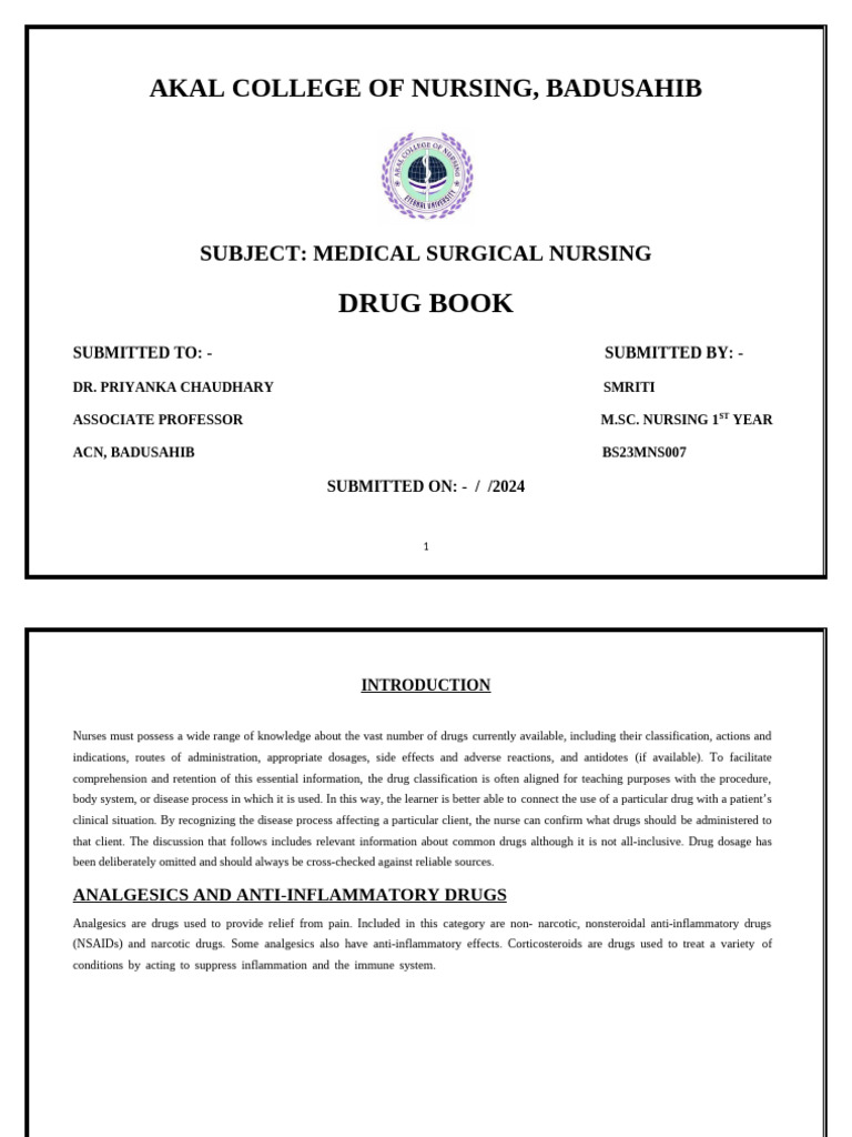 DRUG BOOK | PDF | Nonsteroidal Anti Inflammatory Drug | Coagulation