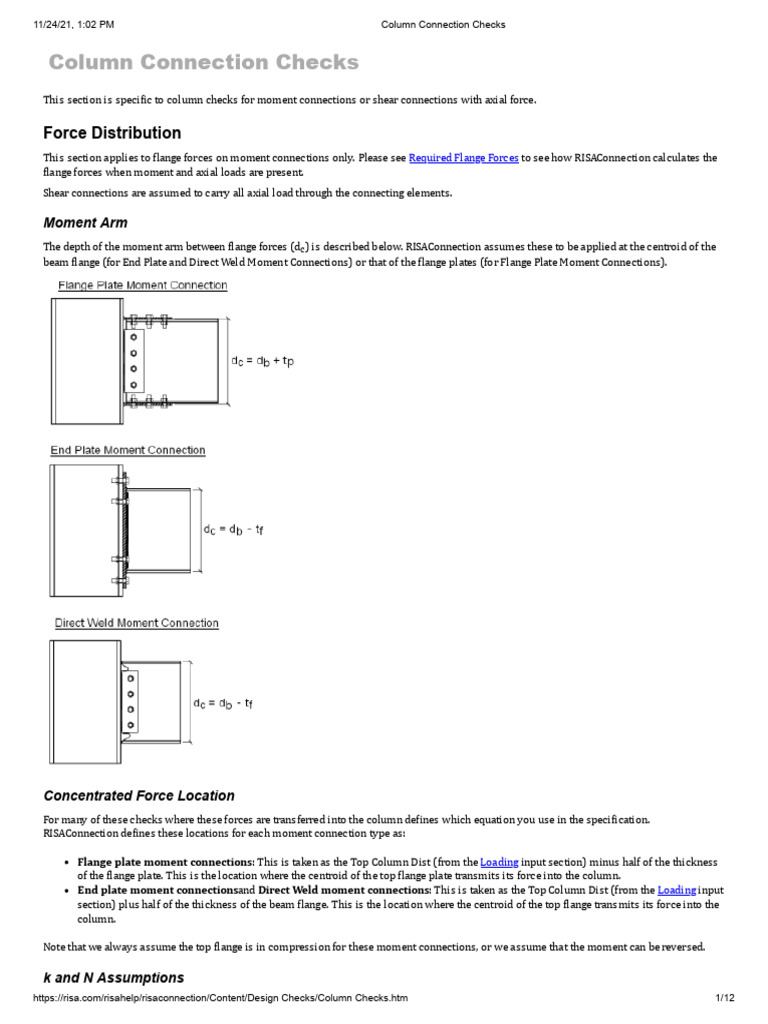 Column Connection Checks | PDF | Beam (Structure) | Bending