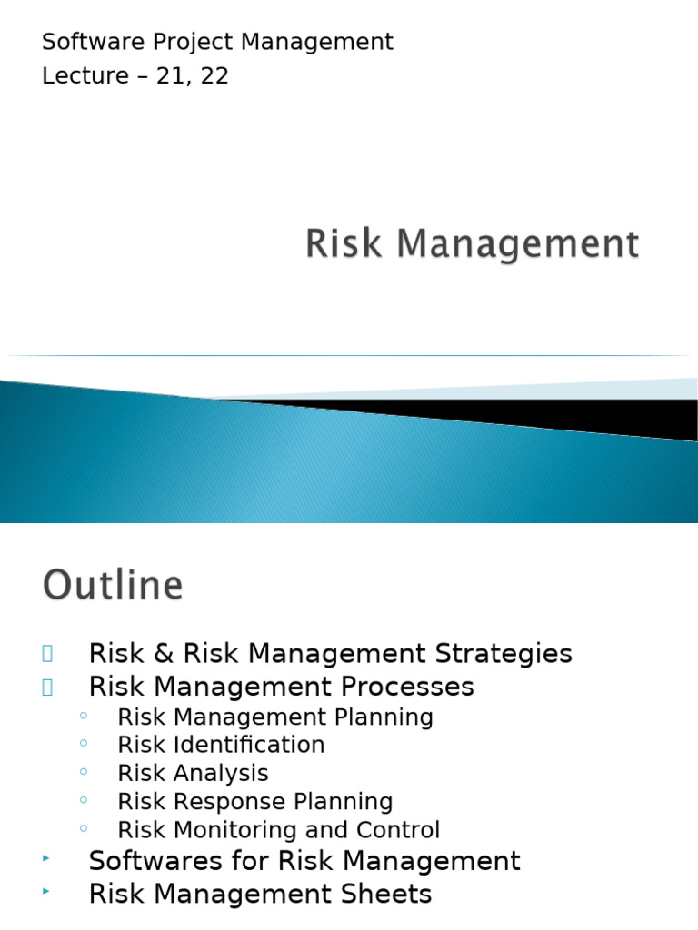 Lecture 21, 22, 23 - Risk Management-1 | PDF | Risk | Risk Management