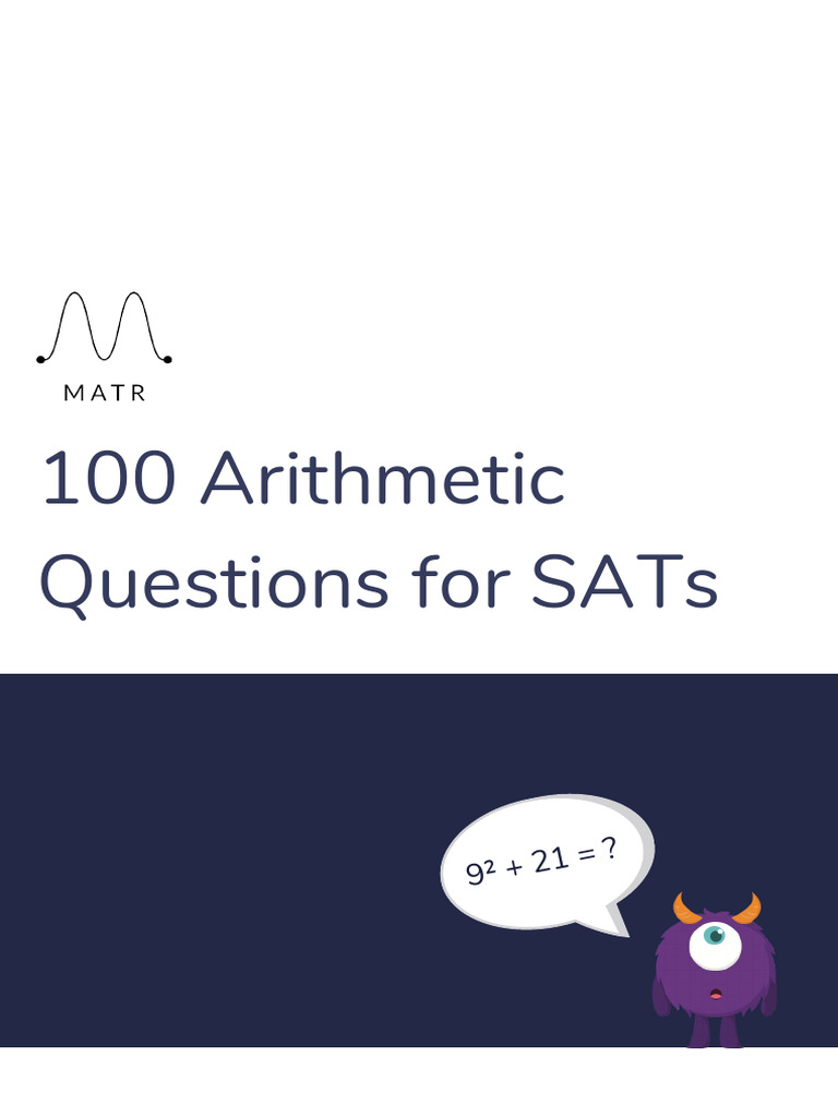 100 Arithmetic Questions For SATs | PDF | Learning