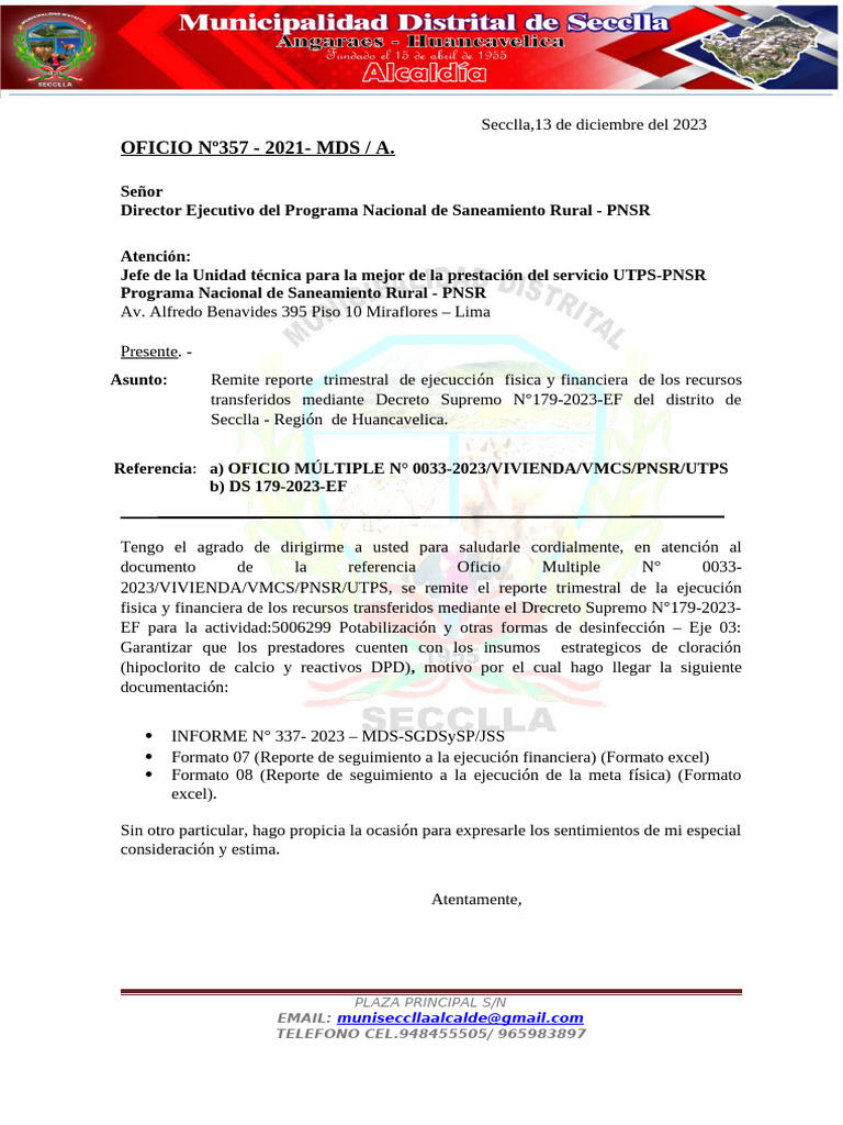 Oficio Respuesta | PDF