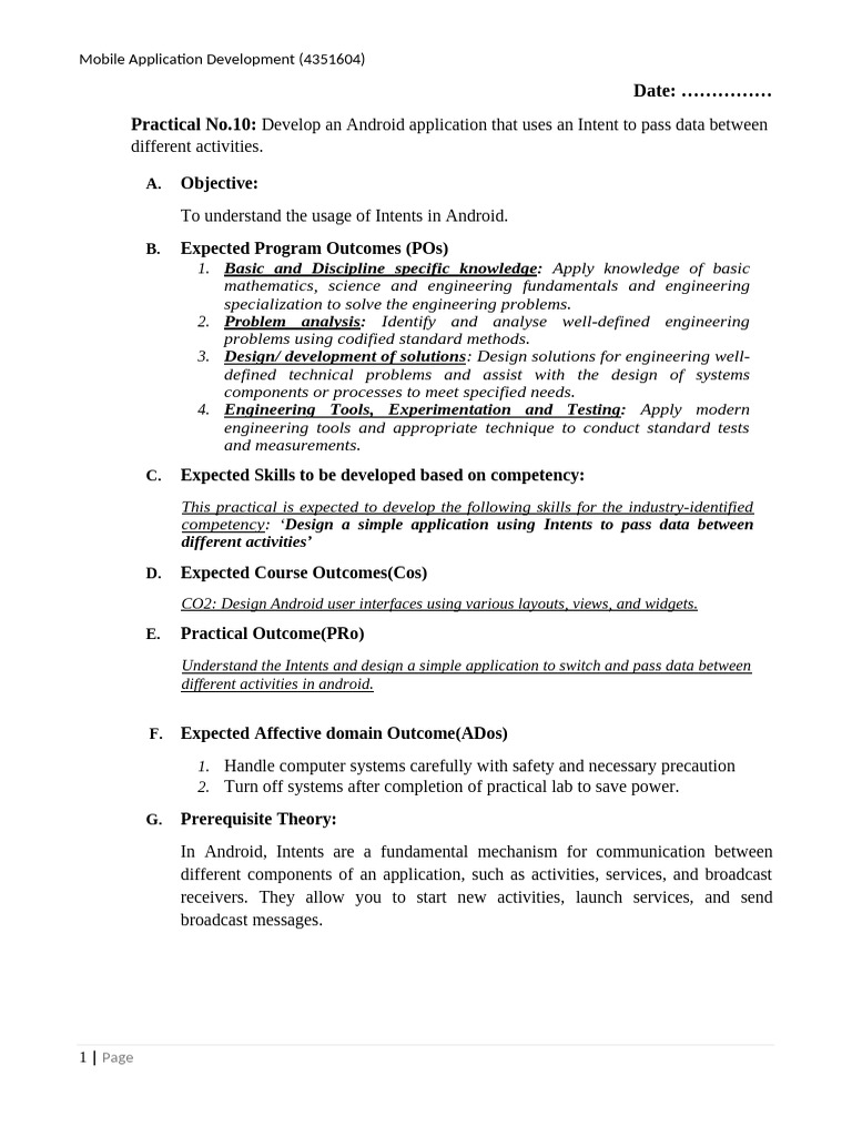 MAD Lab Manual | PDF | Android (Operating System) | Mobile App MAD Lab Manual | PDF | Android (Operating System) | Mobile App