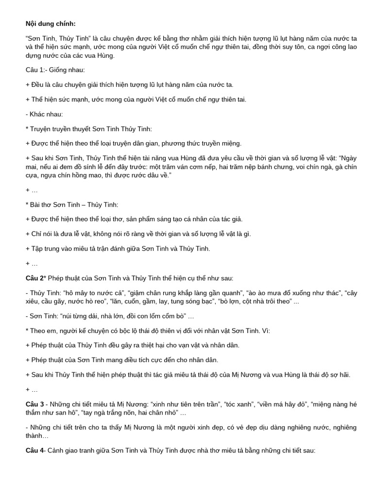 Sơn Tinh TH y Tinh | PDF