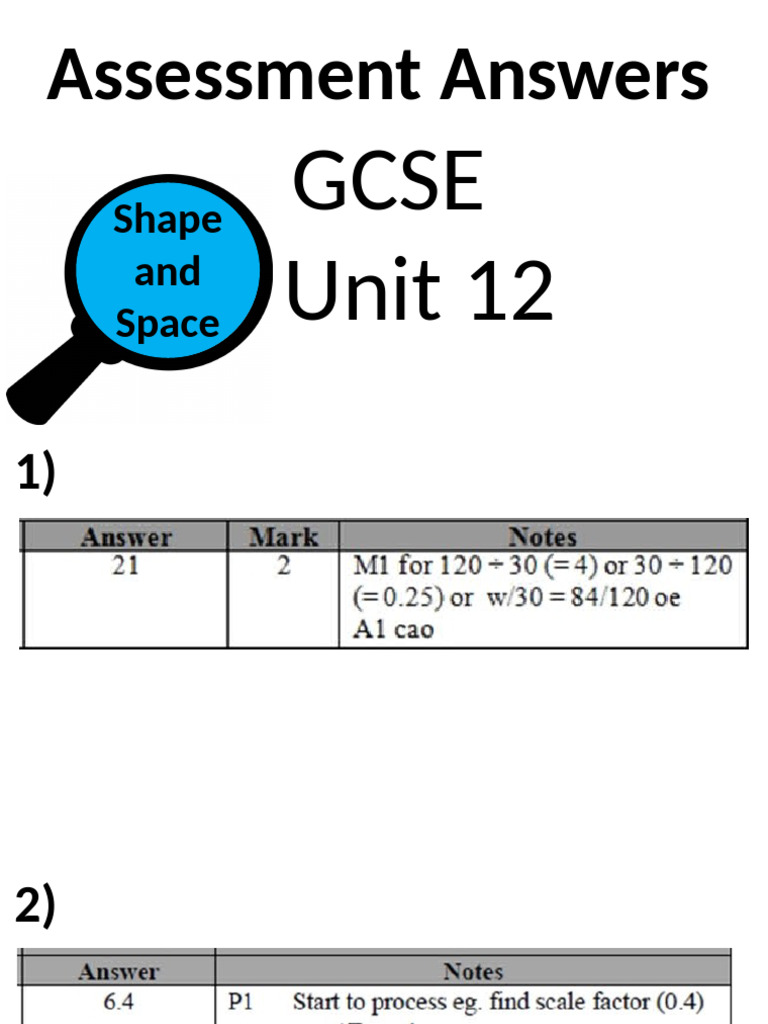 Gcse Unit 12 Answers | PDF