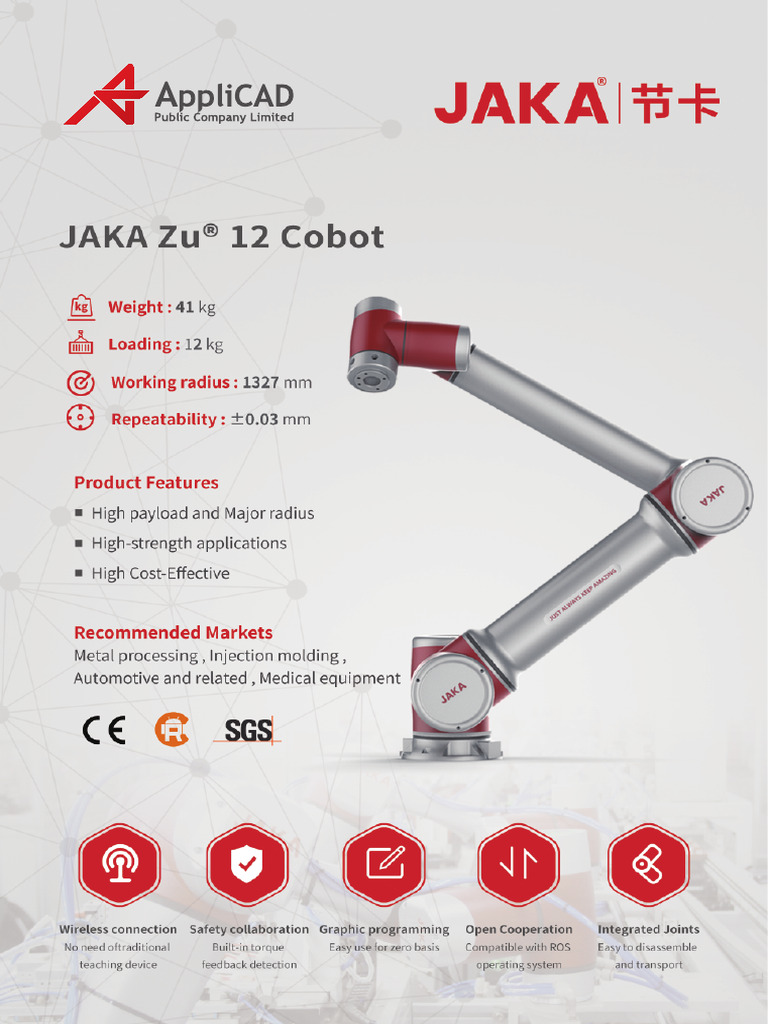 Jaka Zu 12 Cobot_app | PDF