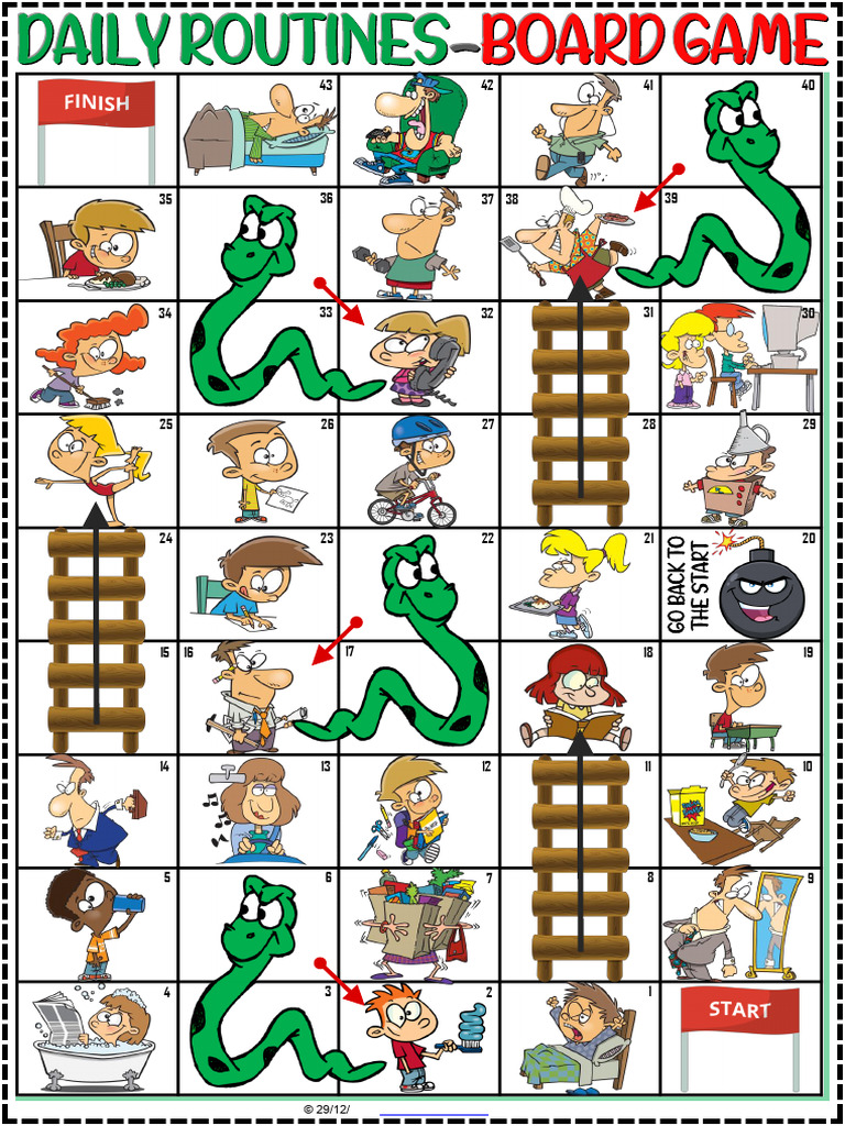 Daily Routines - Simple Present - Board Game | PDF