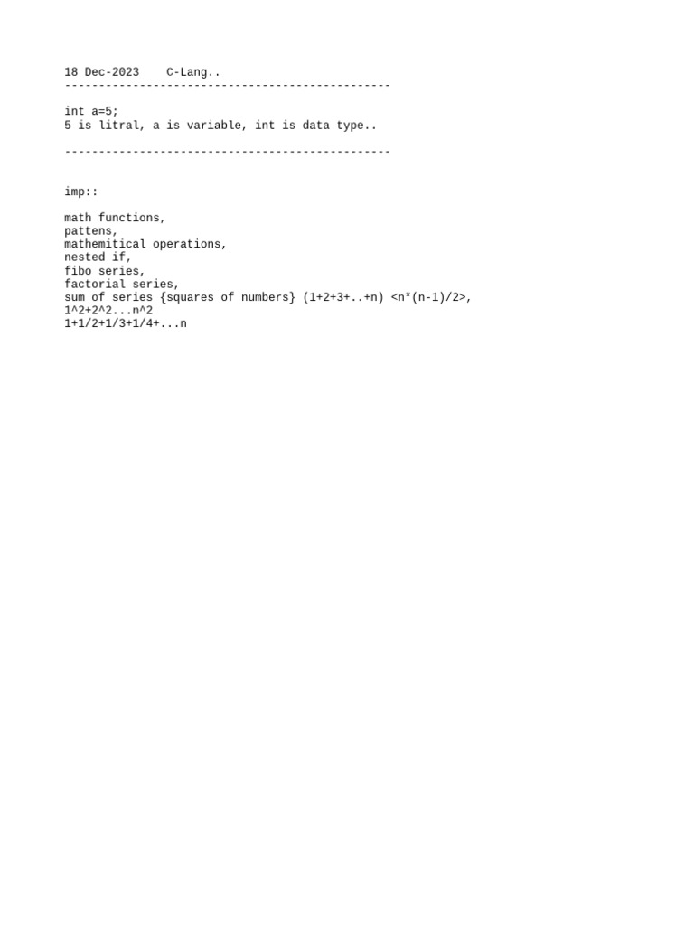 18 dec-23 C-Lang | PDF