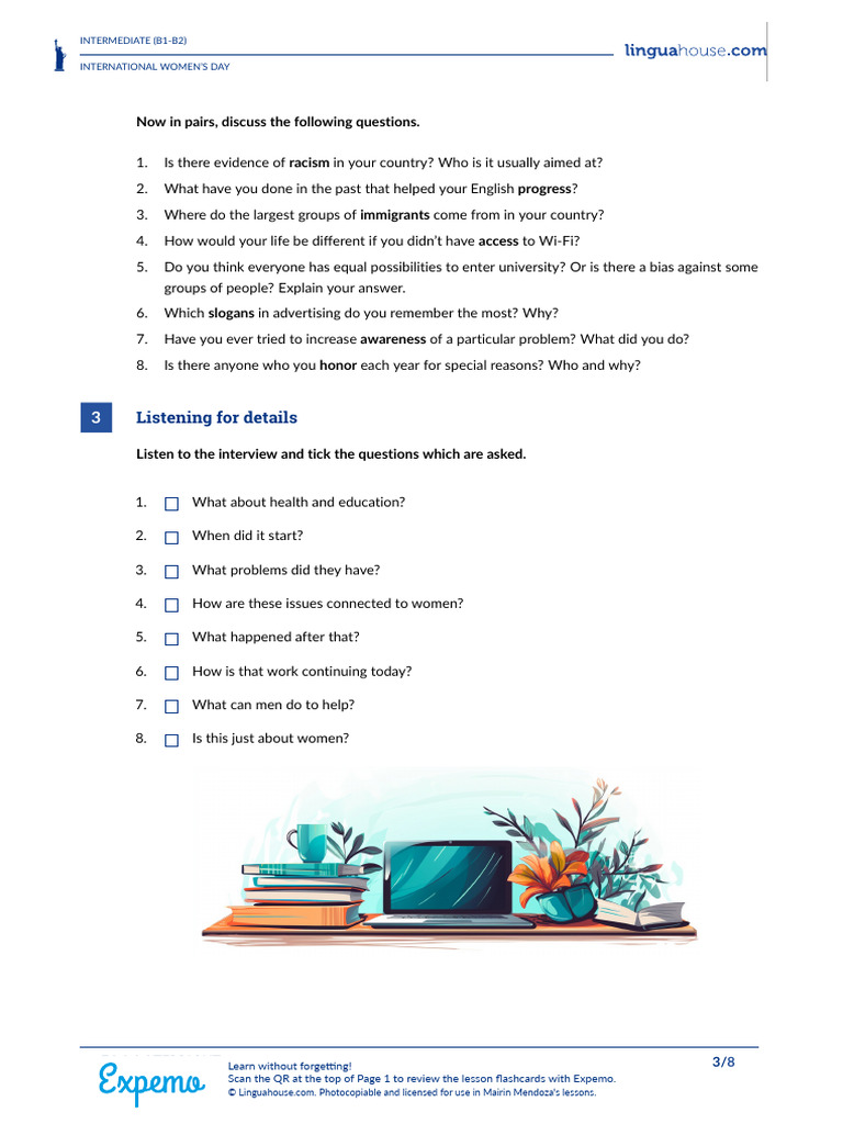 International Womens Day American English Student B1 B2 3 | PDF | Social Science