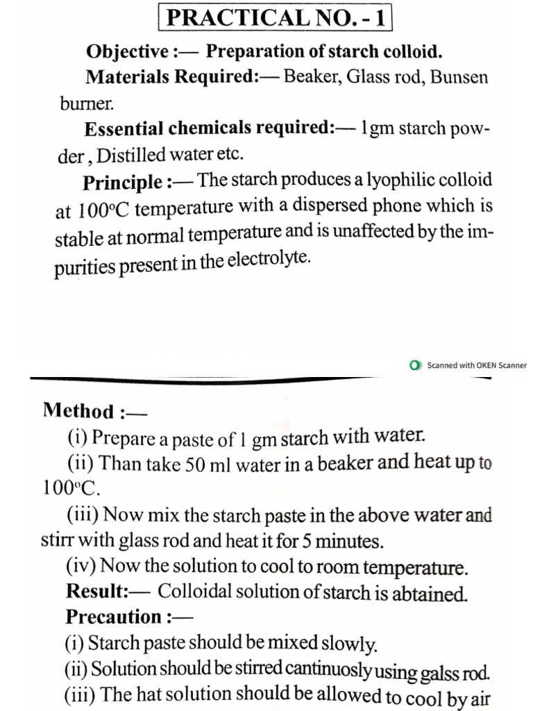 CHEMISTRY Practicals.... - 1 | PDF