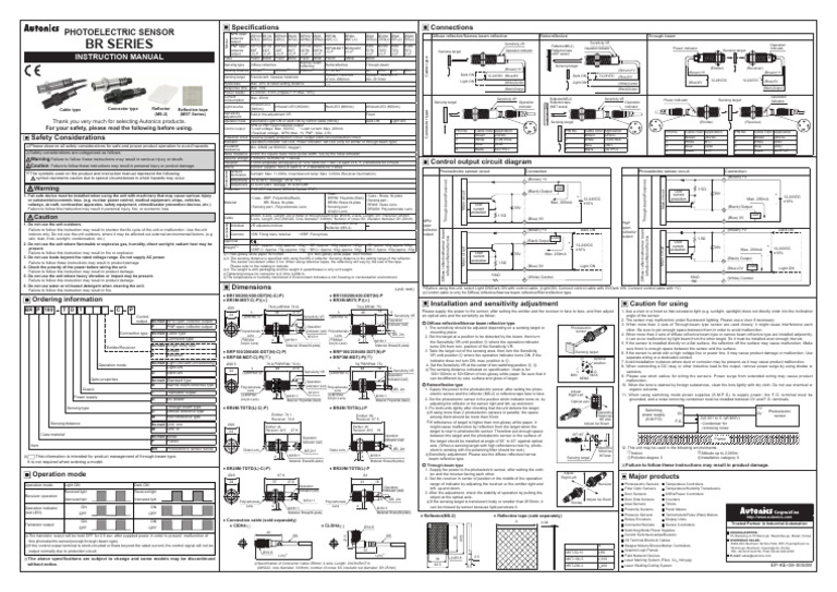 BR Series Photoelectric Sensor Specs | PDF | Bipolar Junction ...