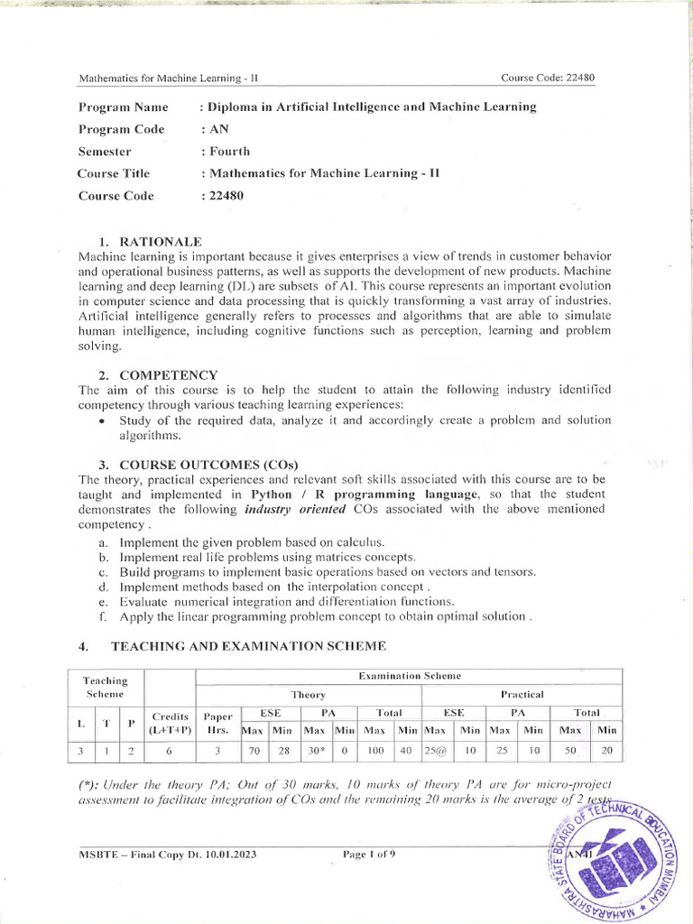 Mathematics For Machine Learning Ii Pdf