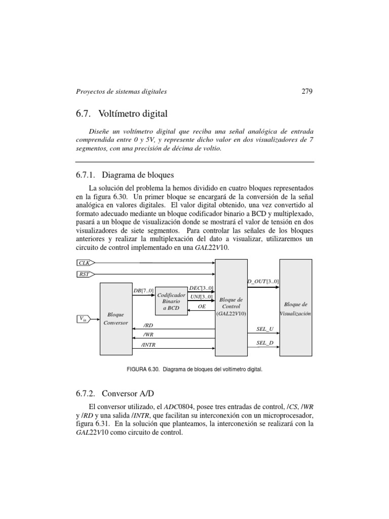 Medidor de 0 A 5v Con Un ADC0804 | PDF | Decimal codificado en binario ...
