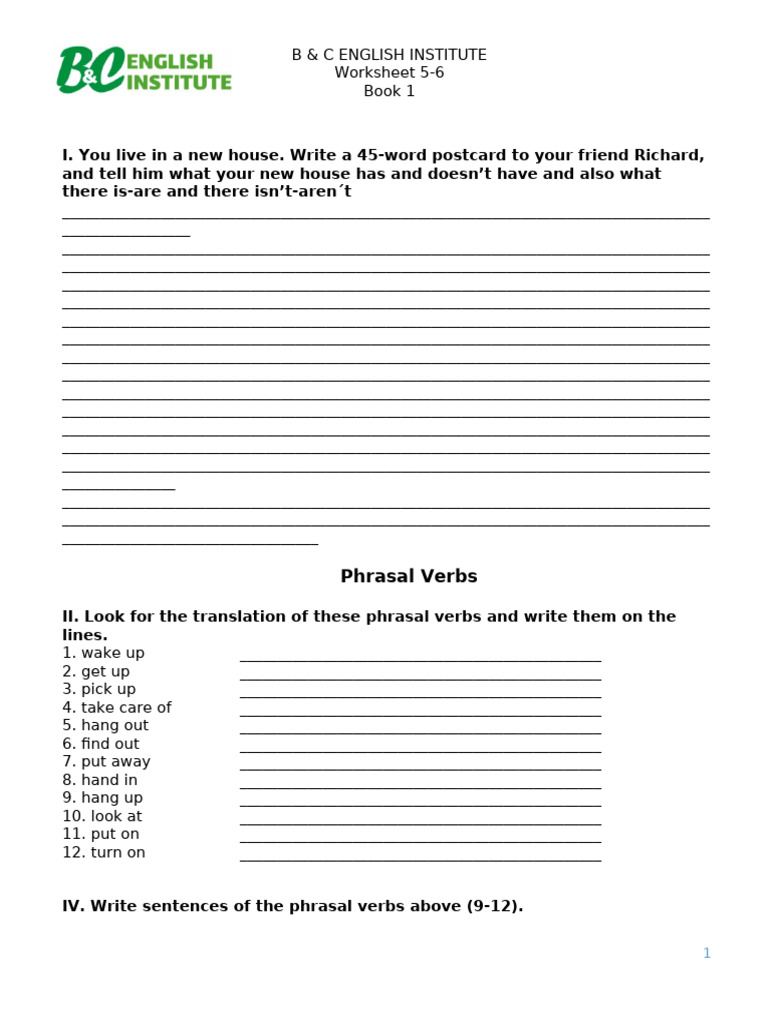Worksheet (5-6) | PDF | Verb | Grammar