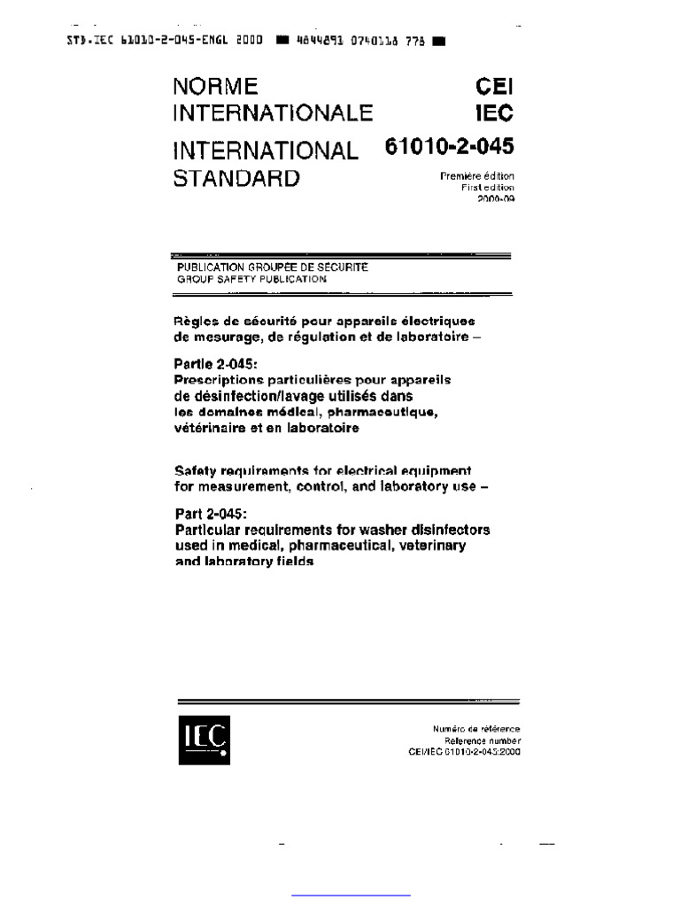 IEC 61010-2-045-2000 Scan | PDF | International Electrotechnical Commission