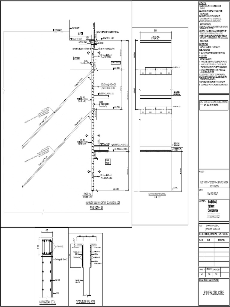 Diaphragm Wall and Anchor Design Details | PDF | Building Materials ...