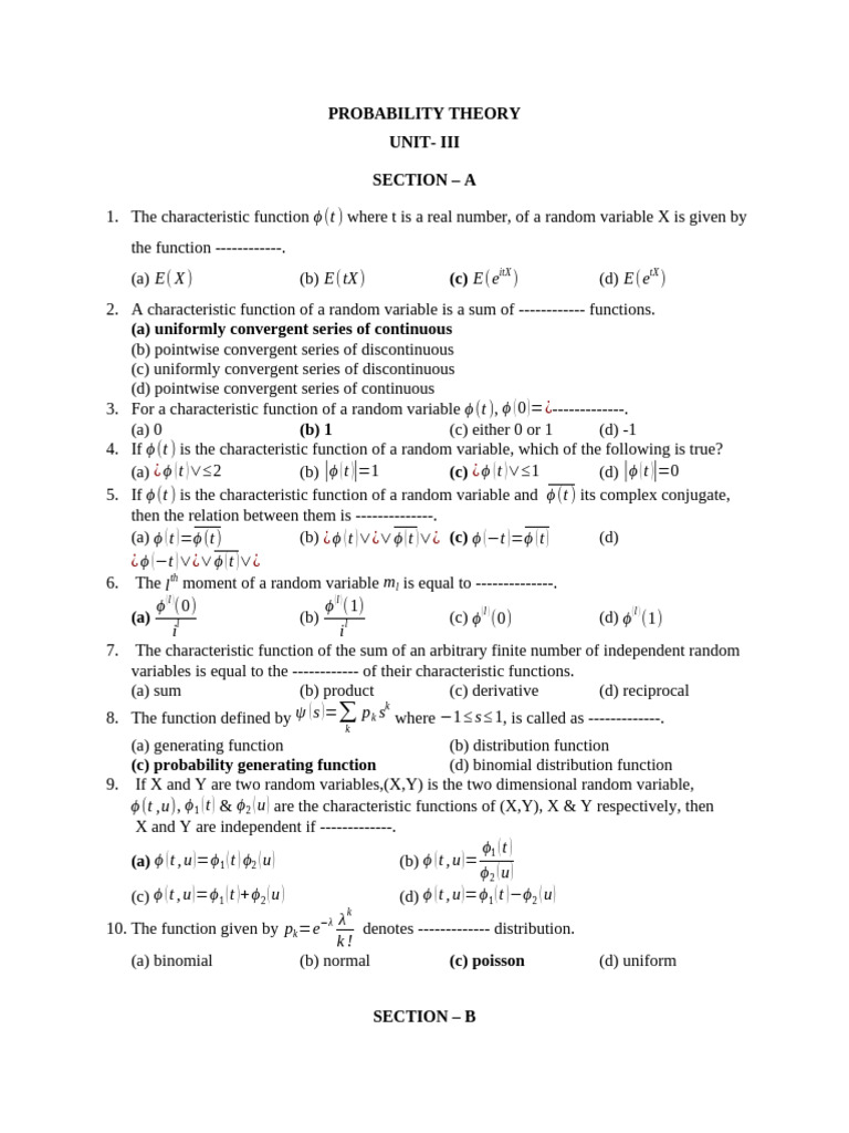 Understanding Characteristic Functions in Probability | PDF ...