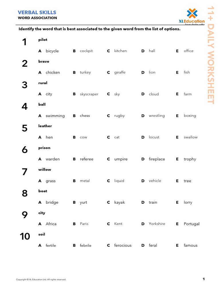 121 Week42 XLEducation Daily Worksheet VR 16102024 | PDF