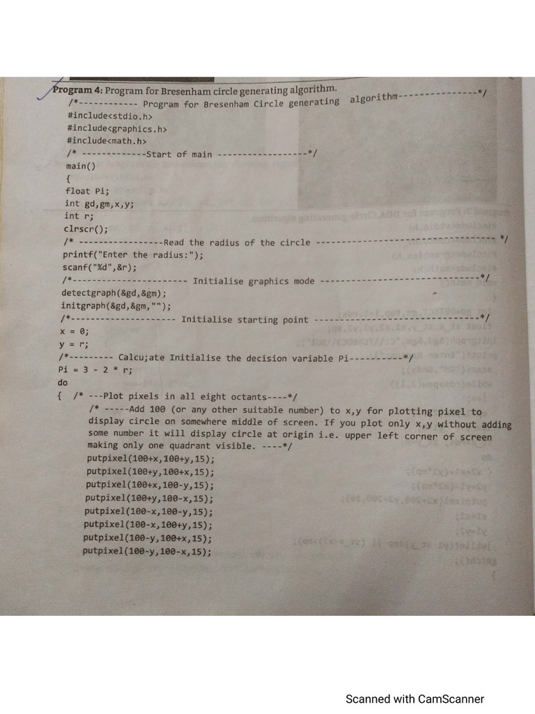 CGR Practical 4-1 | PDF