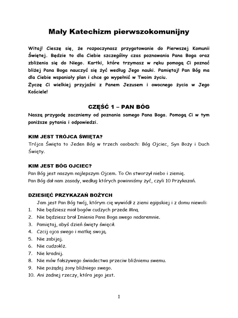 Mały Katechizm Małych Papifrutków | PDF