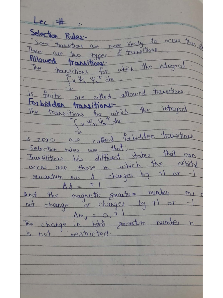 Selection Rule Part 1 | PDF