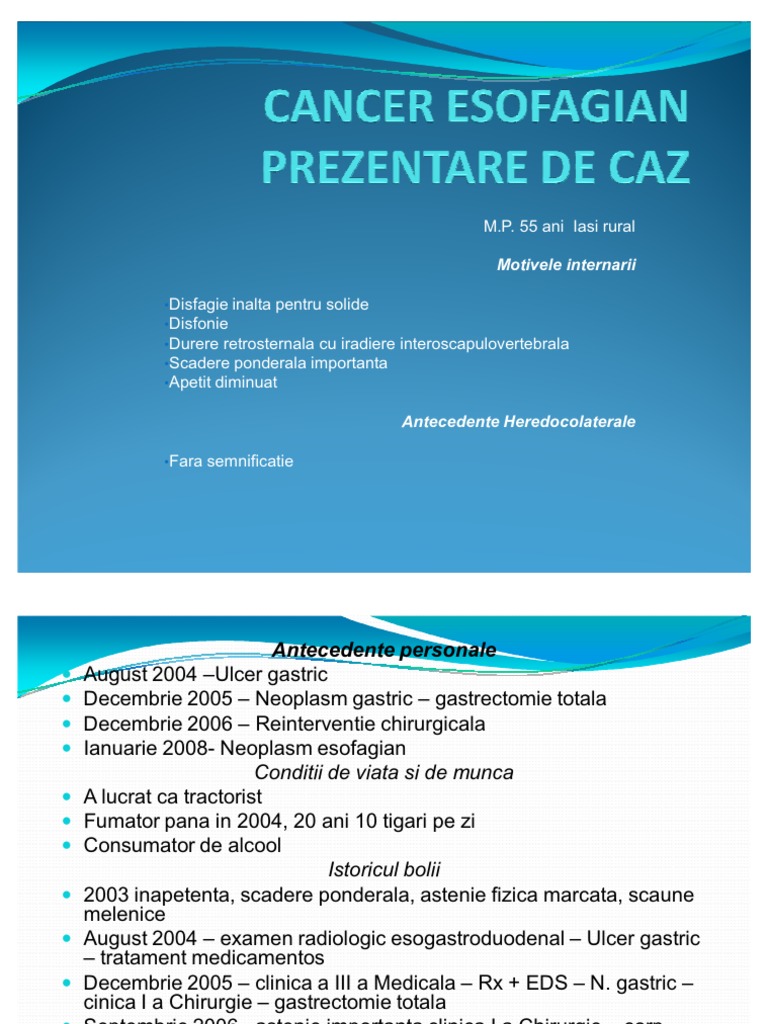 Cancer Esofagian - Pre Zen Tare Caz | PDF