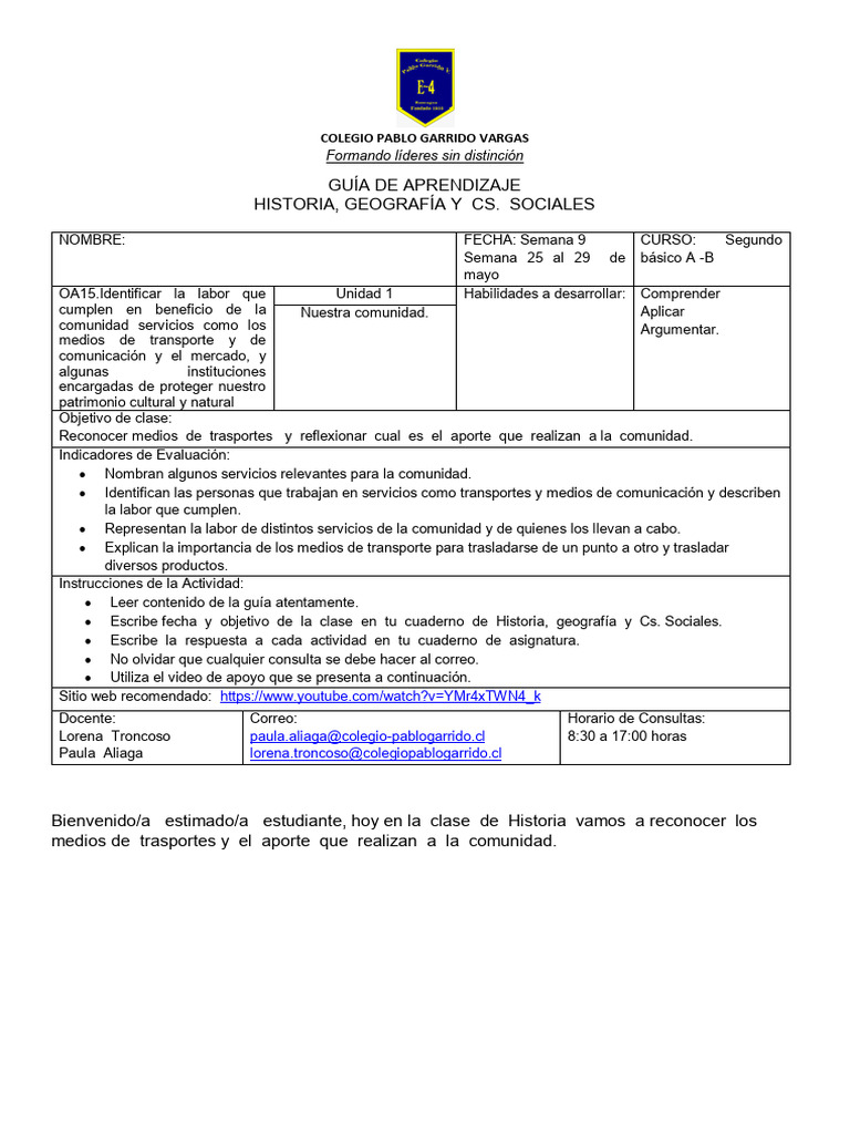 Guia 2 Hist | PDF | Aprendizaje