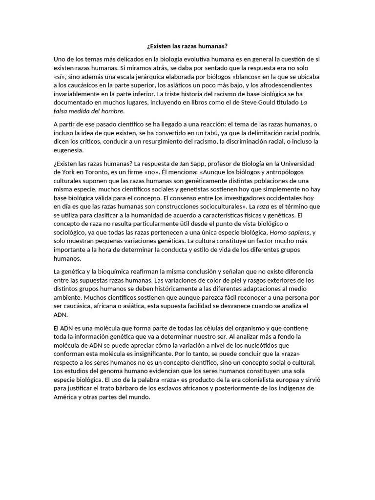 Las Razas Humanas | PDF | Raza (categorización humana) | Racismo