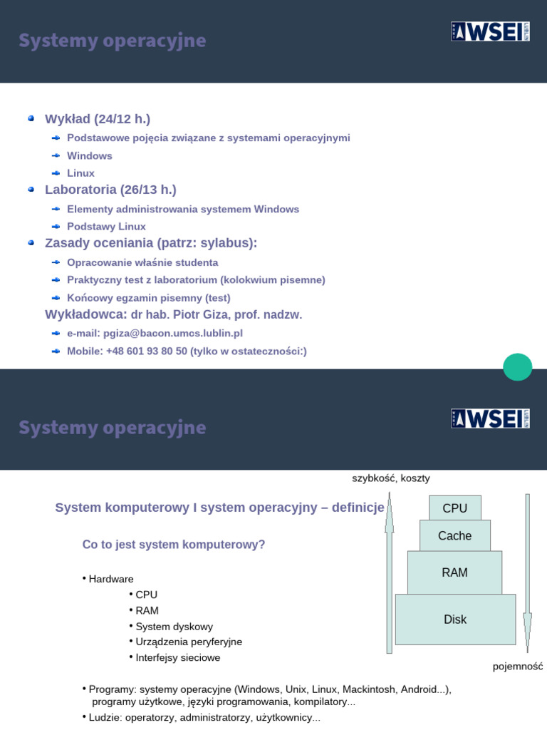 Systemy Operacyjne Wyklad-2 | PDF