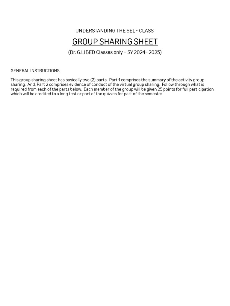 Group-Sharing-Sheet Group 4 | PDF | Psychology