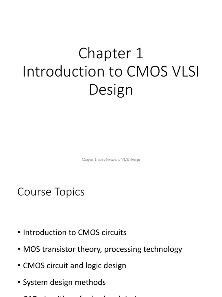 Chapter 1 VLSI Introduction | PDF | Integrated Circuit | Field Effect ...