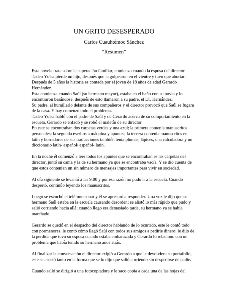 Un Grito Desesperado. | PDF