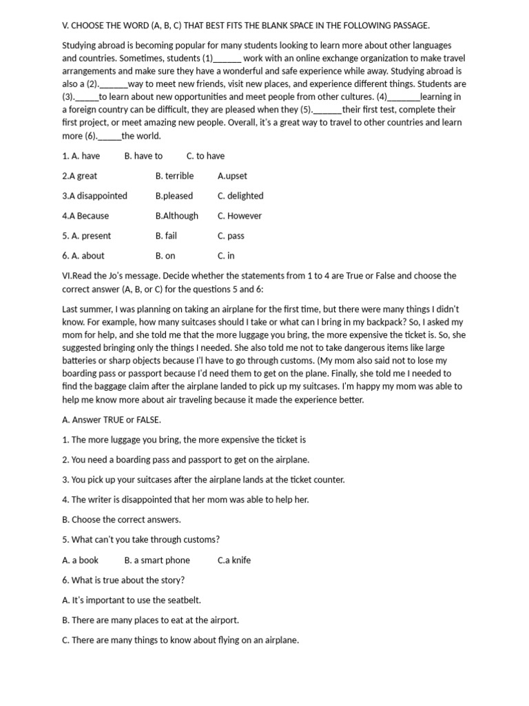 Mid Term Semester 2 | PDF | Baggage