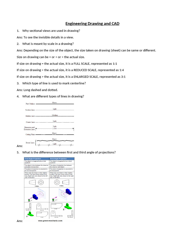 Engineering Drawing Basics and CAD | PDF