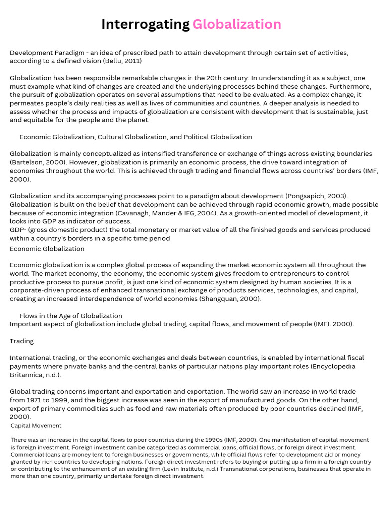 Interrogating Globalization | PDF | Globalization | Poverty Interrogating Globalization | PDF | Globalization | Poverty