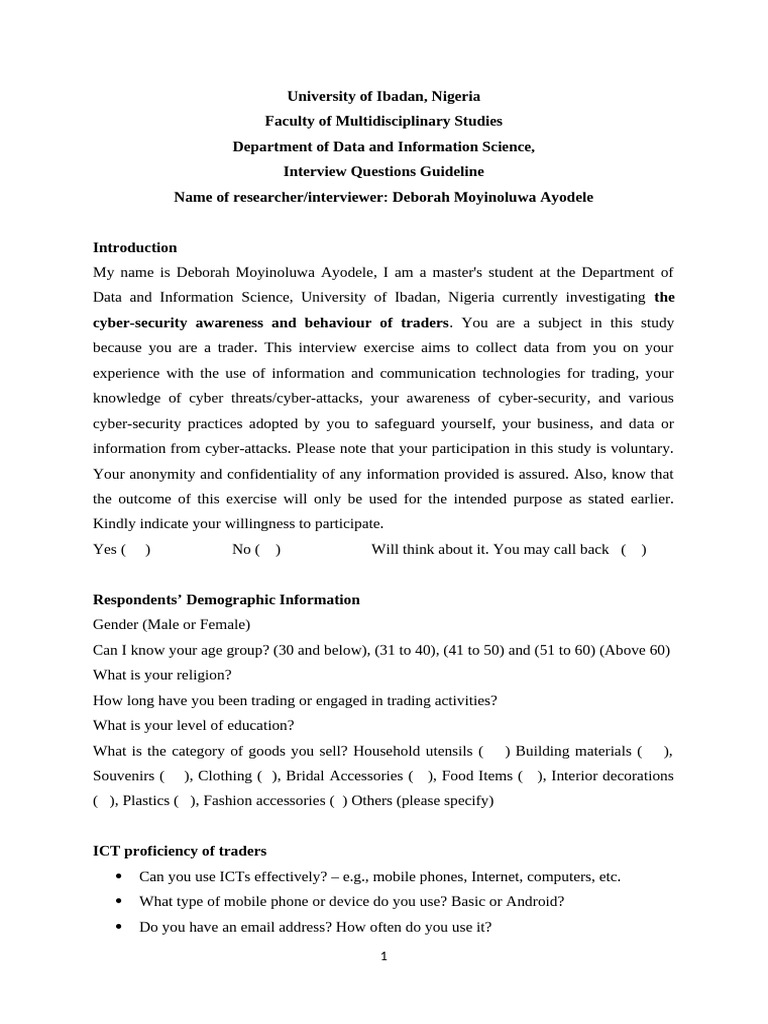 Interview Questions Guideline | PDF | Computer Security | Security