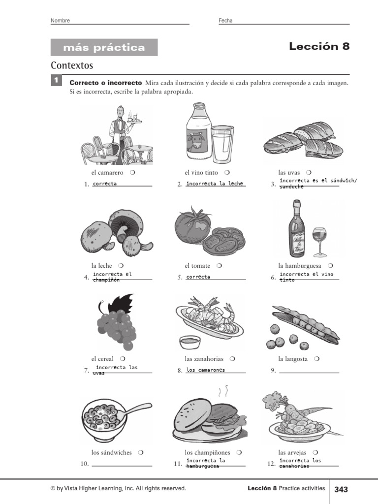 8 Contextos Vocabulario SPAN 202 | PDF