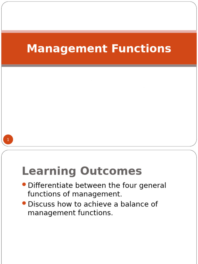 4 Management Functions | PDF | Strategic Planning | Goal