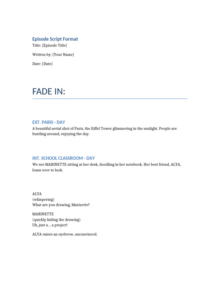 Episode Script Format | PDF
